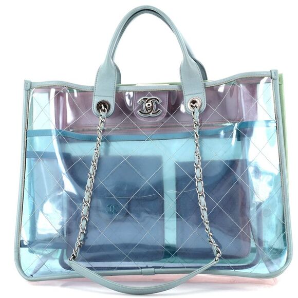 CHANEL | Bags | Chanel Coco Splash Shopping Tote Quilted Pvc With ...